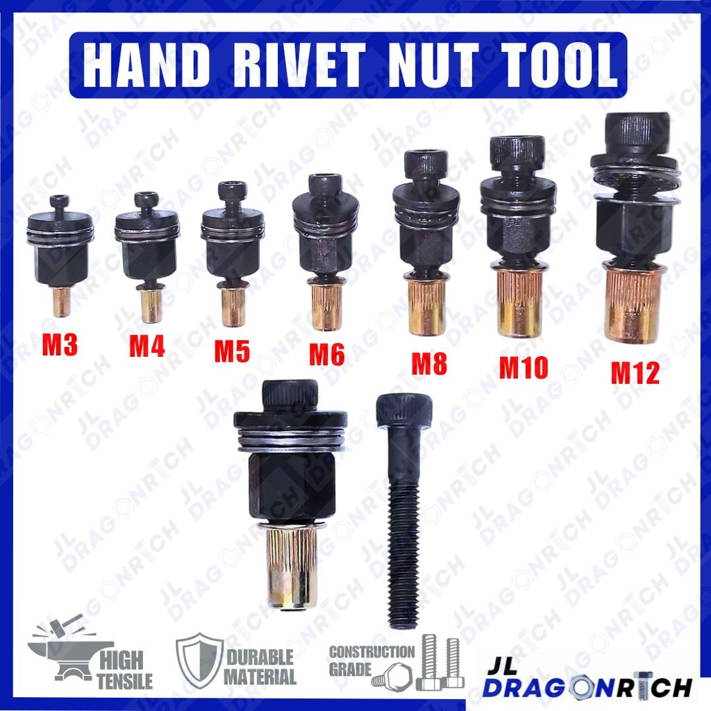 1PC Manual Rivet Tool Nut Riveter Hand Tool All Sizes Universal Install ...