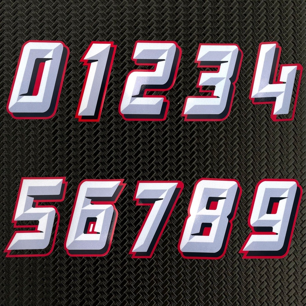 Racing Numbers Vinyl Decal Motorcycle Helmet Accessories Car Sticker ...