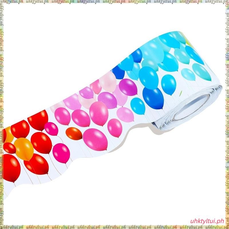 [L U T I] 59 Feet Color Balloons Bulletin Board Borders, Scalloped ...