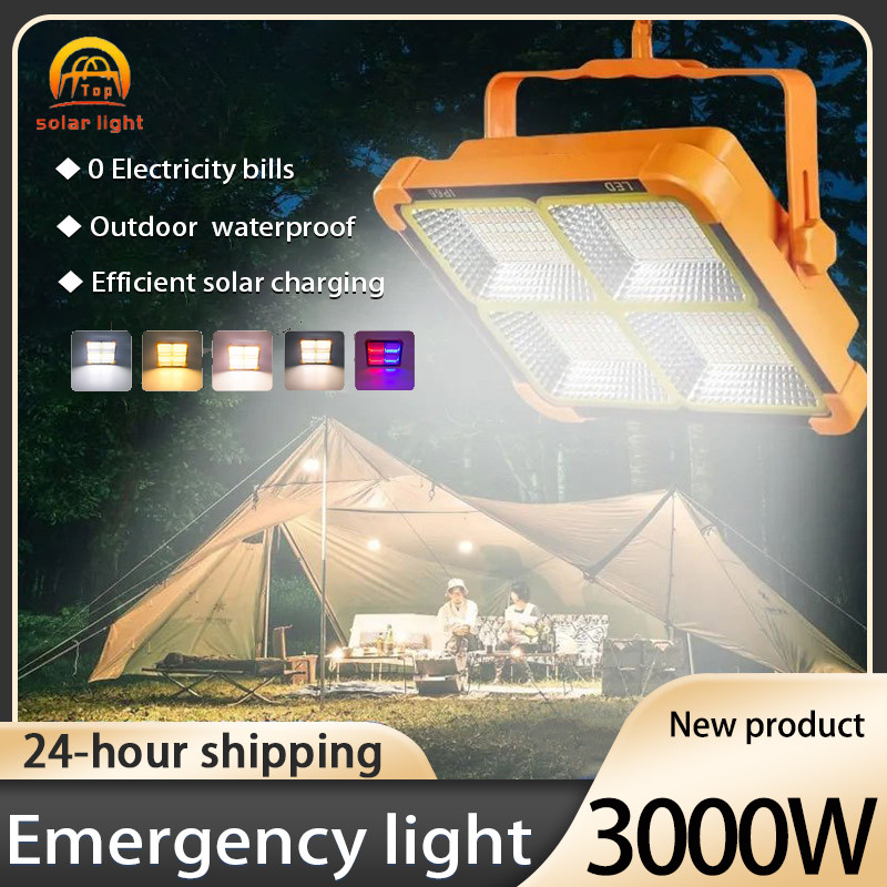 Solar Emergency Light Outdoor Waterproof Rechargeable Lamp Camping ...