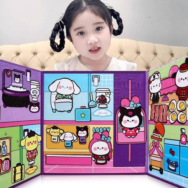 paper doll Luxury Hotel Magnetic Quiet Book Sanrio New Girl No Cropping ...