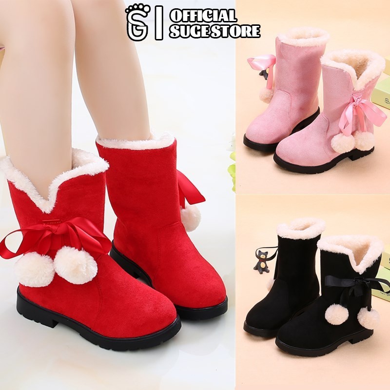 SUGE red shoes for kids girls Snow Boots Children Winter boots Kids ...