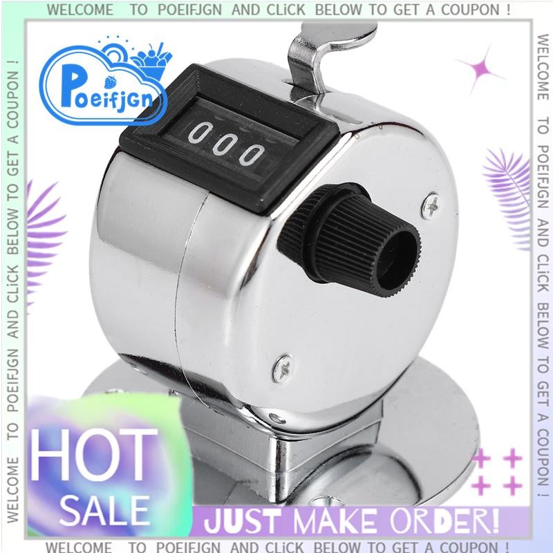 Round Base 4 Digit Manual Hand Tally Mechanical Palm Click Counter ...