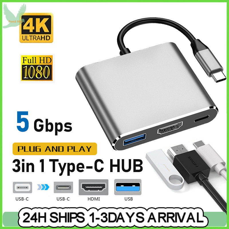 USB C to HDMI Adapter 3 in1 Type c OTG Hub Type C Adapter to HDMI + USB ...