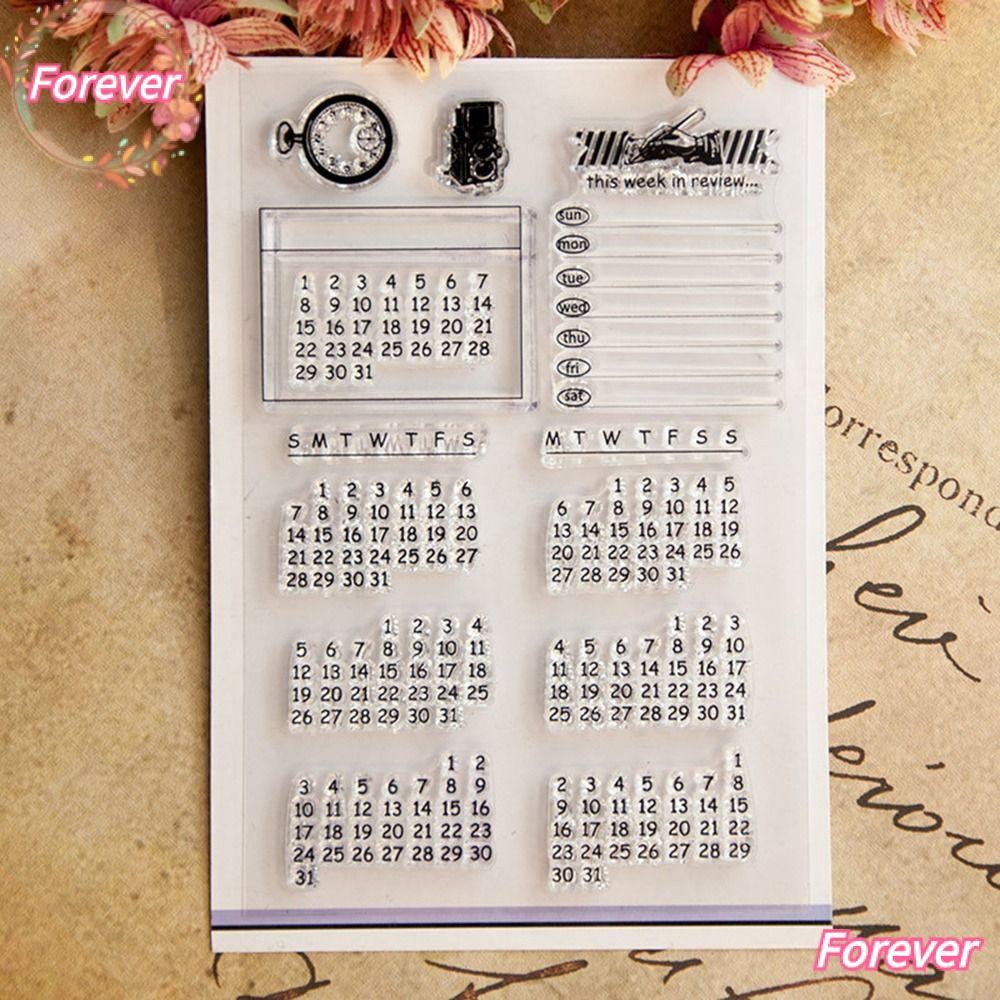 FOREVER Scrapbook Card Stamp, Silicone Rubber Diy Perpetual Calendar ...