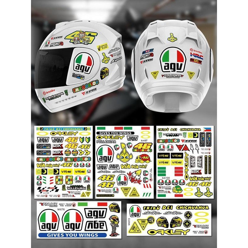 Motorcycle Rossi AGV Decal Sticker.Creative Rossi Helmet Sticker No. 4 ...