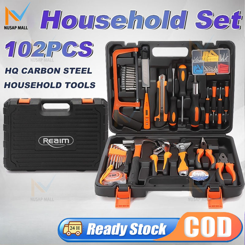 102pcs Tools Set Socket Wrench Set Tool Box Hand Tool Household ...