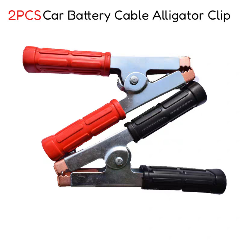 2PCS Car Battery Cable Alligator Clip Copper-Plated Battery Connecting ...