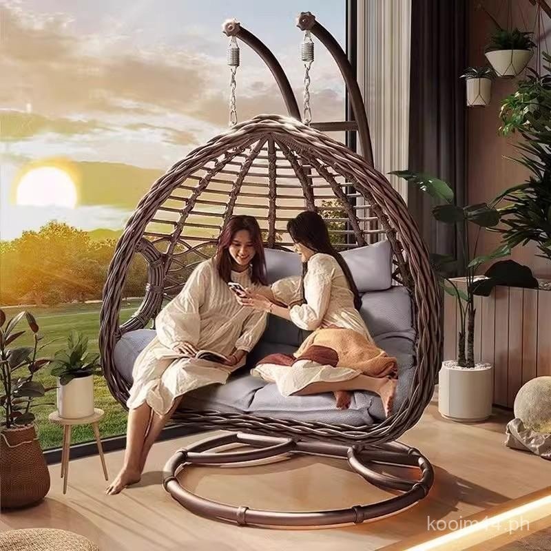 Outdoor Indoor Hanging Chair Swing Hanging Basket Rattan Chair Hanging ...