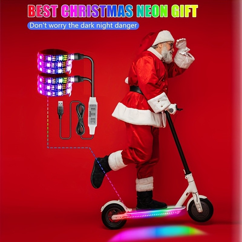 Universal 2 Strip Electric RGB IC LED strip Bicycle Scooter motorbike ...