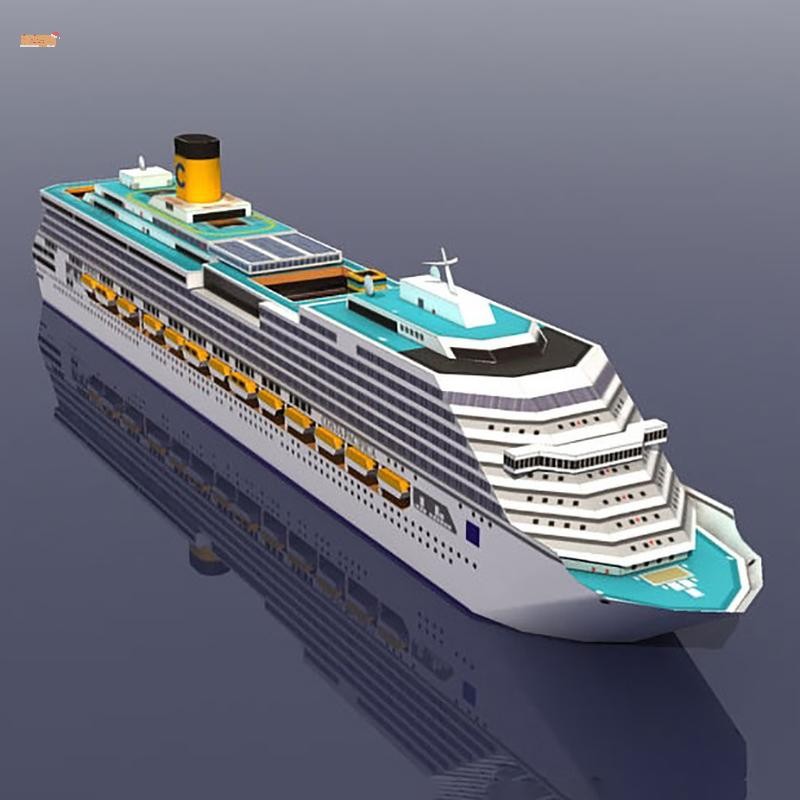 Sweet Cruise Ship Paper Model Cruise Ship 3D Paper Model DIY Puzzle ...
