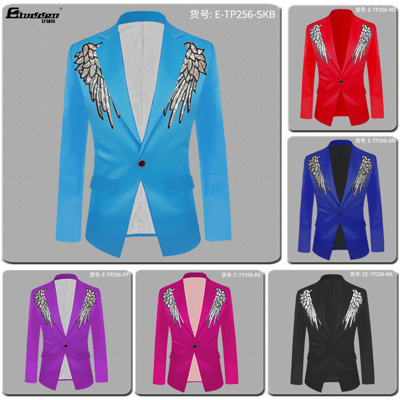 Men's Suit Top Performance Costume Men's Coat Nightclub Singer Casual ...