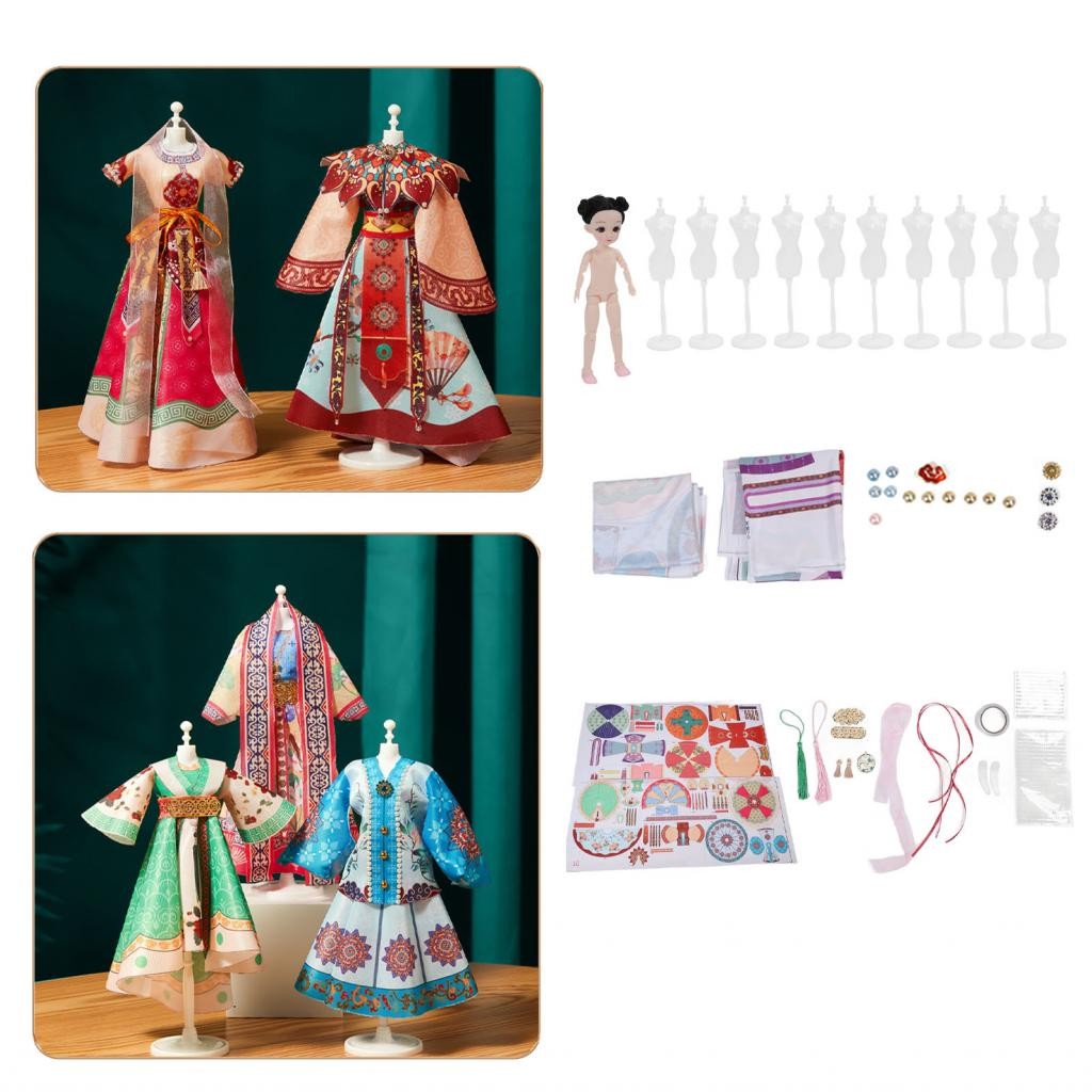 Dificuu DIY Hanfu Clothes Arts Crafts Kits Chinese Designer Kit 10 ...