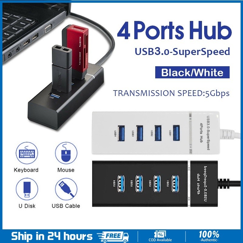 4 Ports Hub Splitter High Speed USB 3.0 Hub USB PC Hub Extender ...