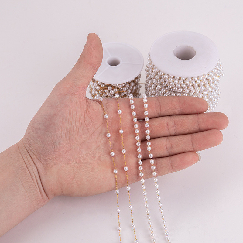 Stainless Steel Color Retention 3mm 4mm ABS Highlight Imitation Pearl ...