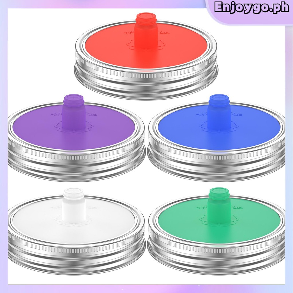 5Pcs Wide Mouth Mason Jar Pickle Caps Silicone Fermentation Airlock ...