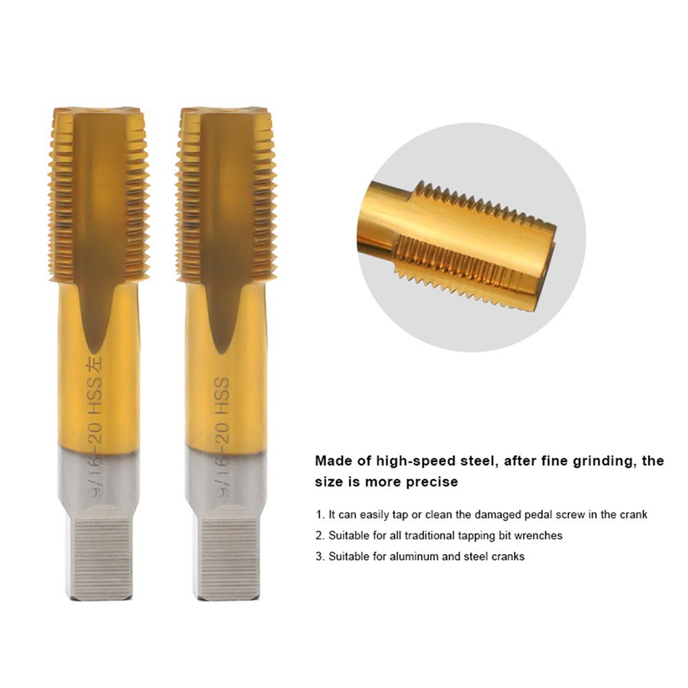 Bike Crankset Threading Driver High Speed Steel Pedal Thread Tap 9 ...