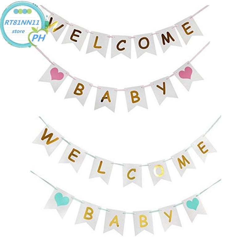 rt81nn11 Birthday Decoration Welcome Baby Banners Paper Flags Baby ...