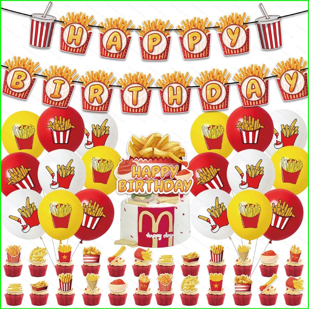 Ag1 Fries fast food theme birthday party banner balloon decoration ...