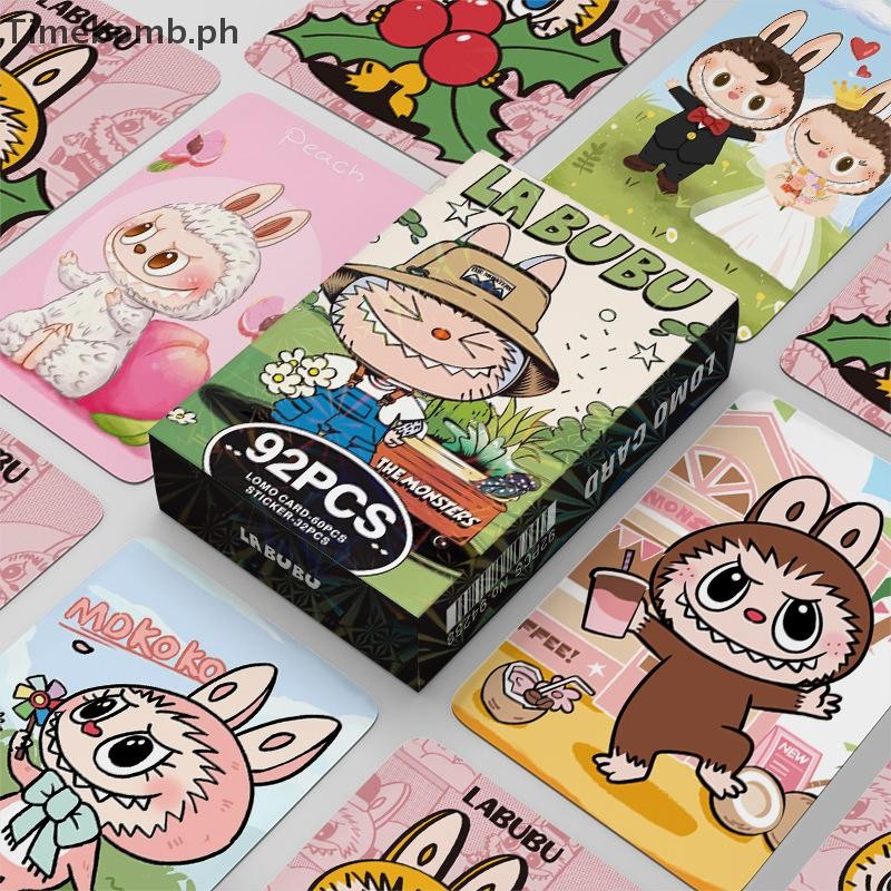 TBPH 92Pcs/Set Hot Anime Cute Labubu Mini Lomo Card Double Sided ...