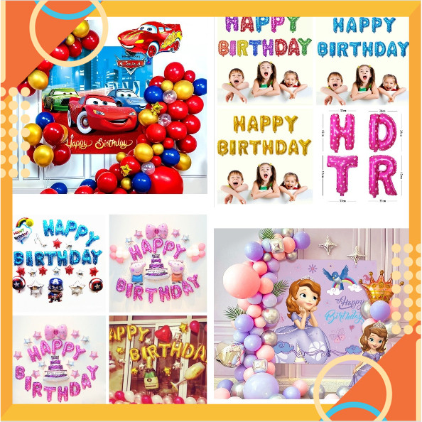 [5 ️] Car-shaped BIRTHDAY DECORATION SET - SOFIA, CROWN - BALLOON COMBO ...