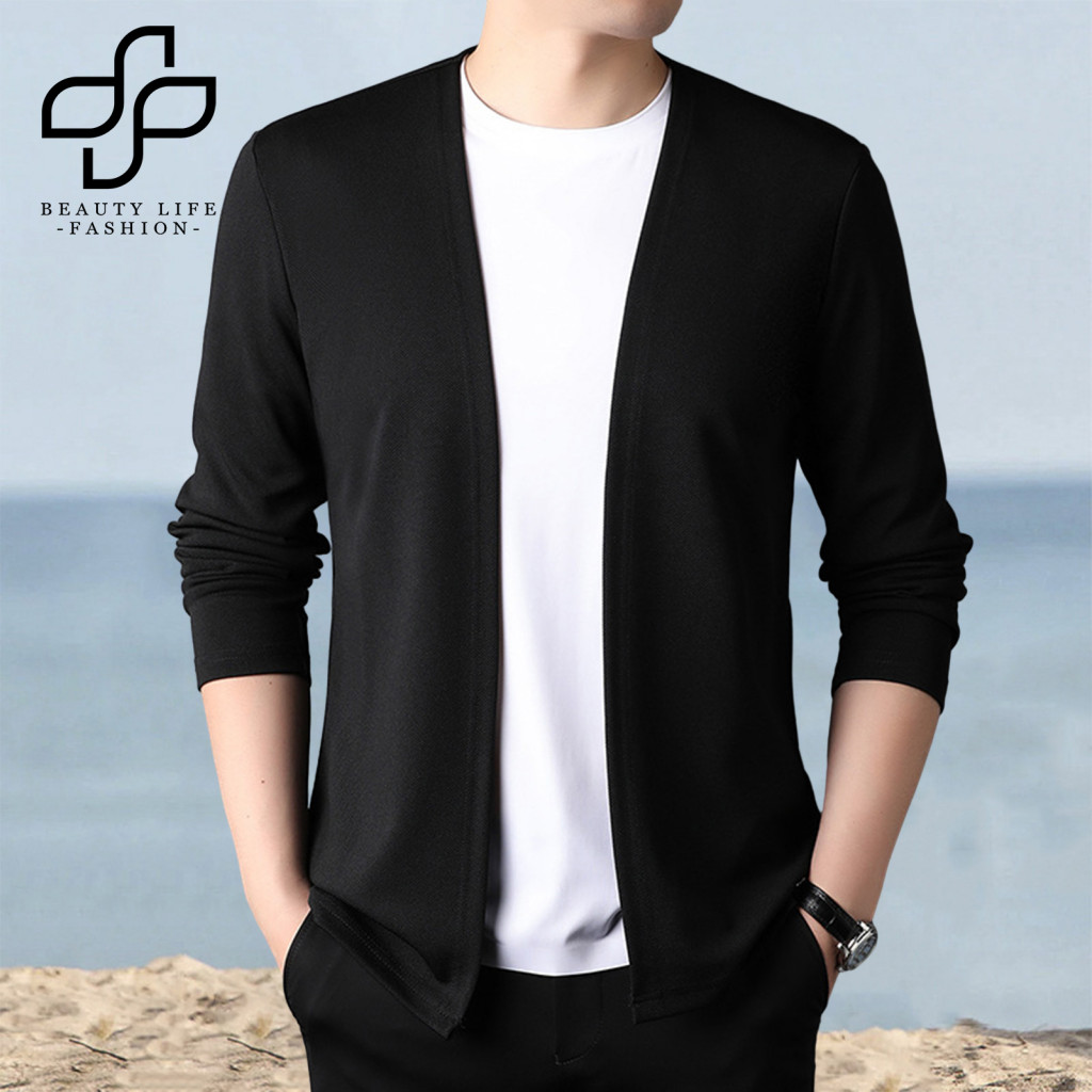 BEA_ Men Knitted Cardigan Slim Fit Men Sweater Stylish Men's Slim Fit ...