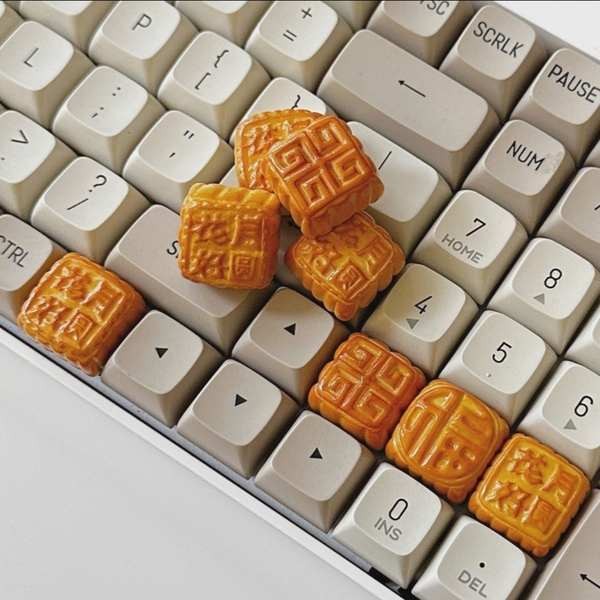 keycap Moon cake keycapsMid-Autumn Festival limited keycaps, flower ...