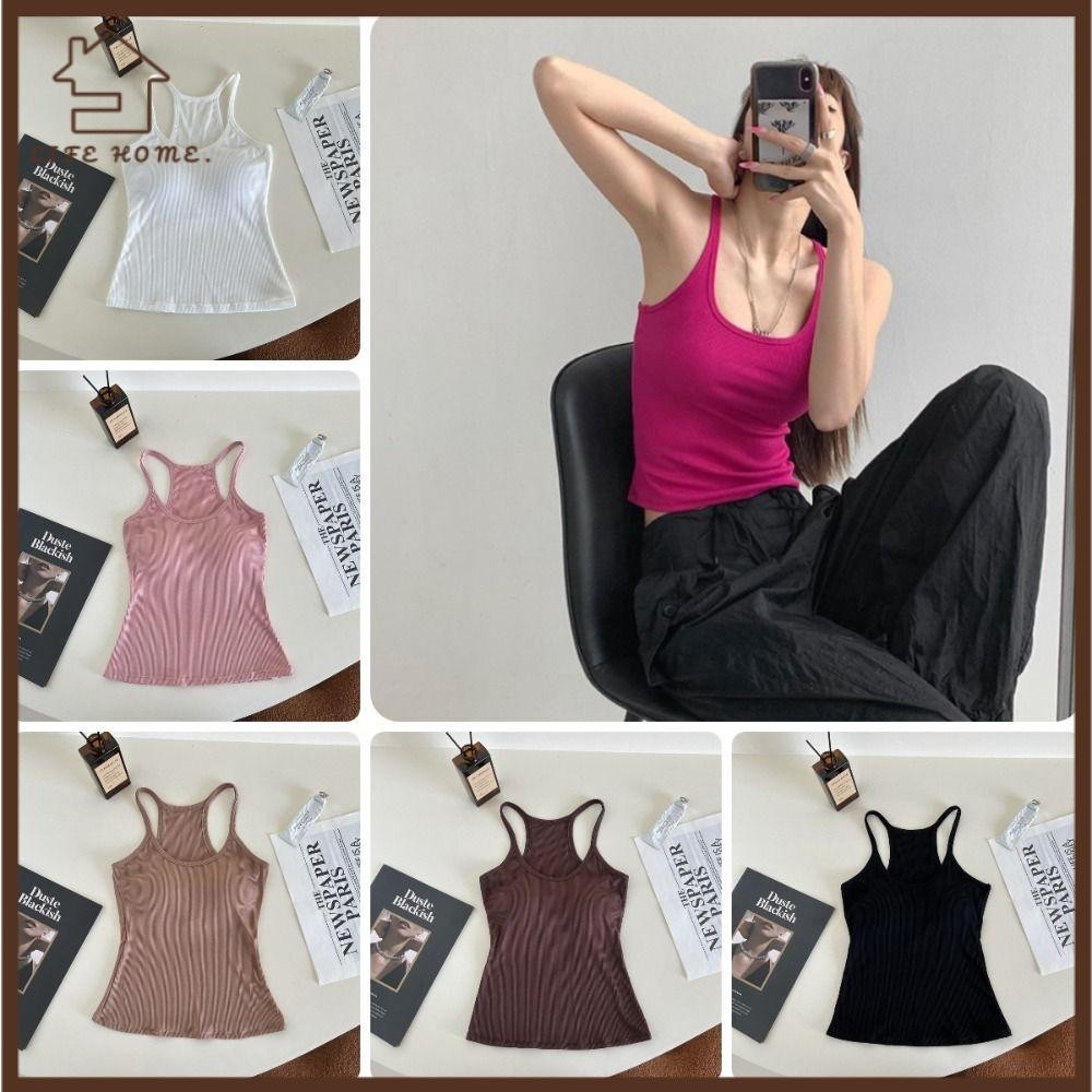 YELGIRL Crop Tops Bra, Summer Vest Nylon Crop Tops, Lingerie Underwear ...