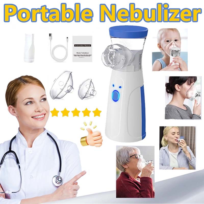 Portable Mesh Nebulizer Machine Rechargeable Handheld Asthma Inhaler ...