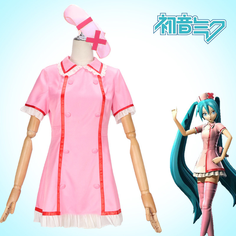 Hatsune Miku Pink Nurse cos Costume Love Color Illness Building cosplay ...