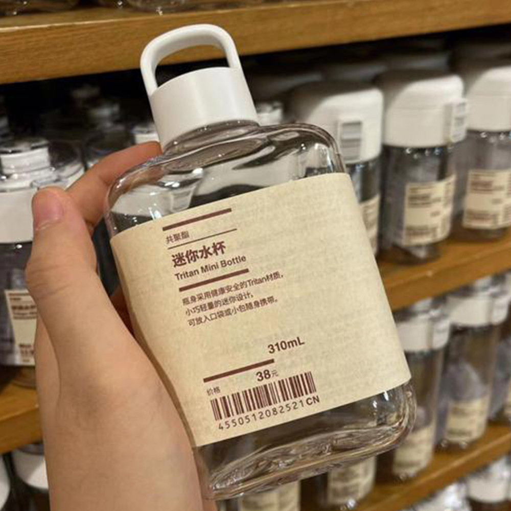 COD 310ML Flat Water Bottle Muji Japanese Style Female Kid Transparent ...