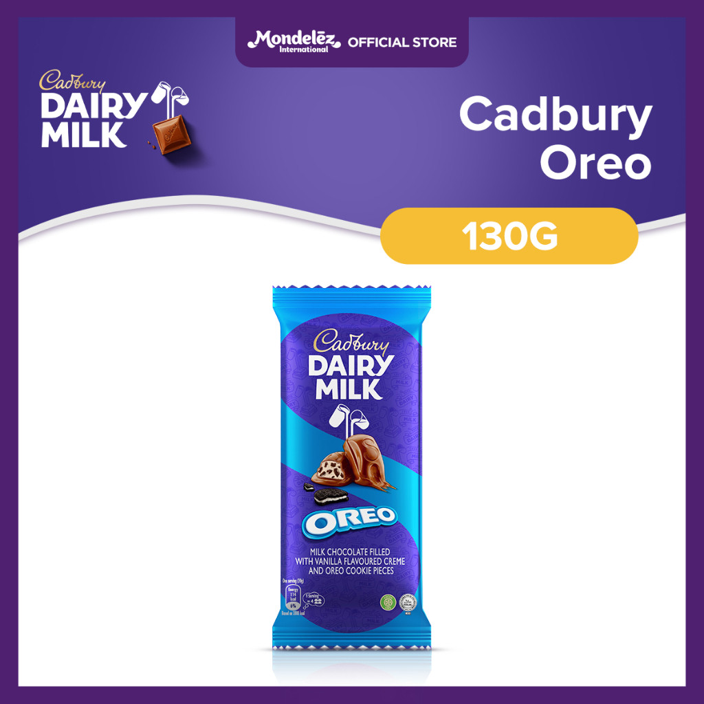 Cadbury Dairy Milk Chocolate Bar - Oreo Chocolate 130g Smooth Creamy Taste, Party Snacks ...