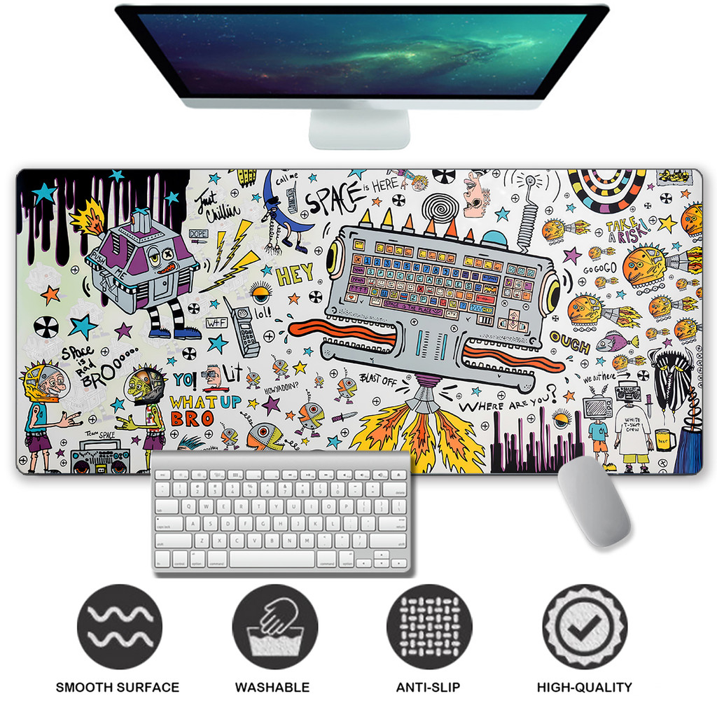 Graffiti pattern Mouse Pad Extended Game Mousepad Large Gaming Mousepad ...