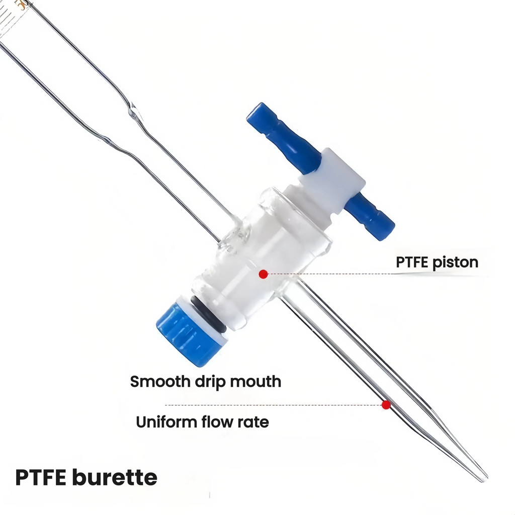 PTFE piston burettes 10ml, 25ml, 50ml, acid-base dual-purpose burette ...