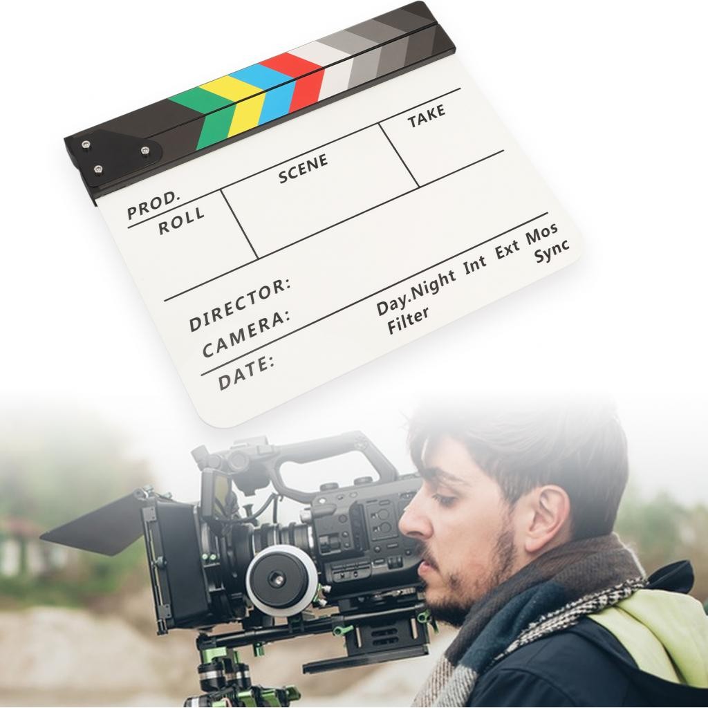 Movie Clapboard Crisp Sound Film Clapper Board Portable for Cut Action ...