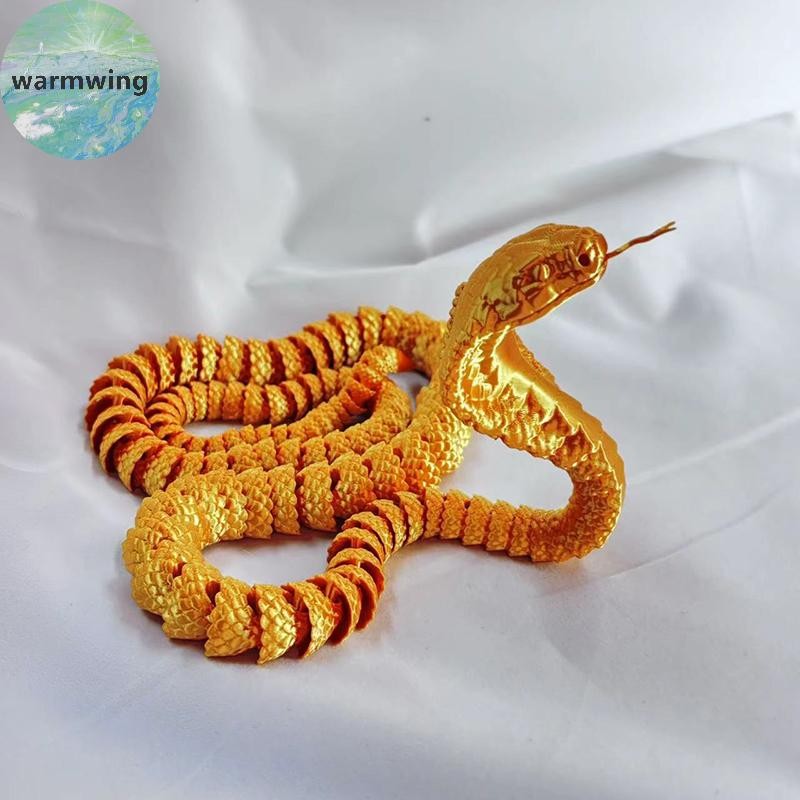 Warmwing 3D Printed Figures Articulated Snake Realistic Printed Snakes Craft Gift Creative ...