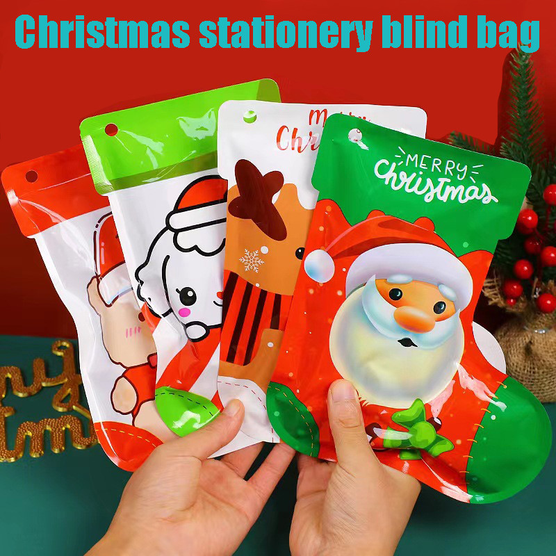 Cartoon Christmas Socks Big Blind Bag 6PCS Stationery Surprise Lucky ...
