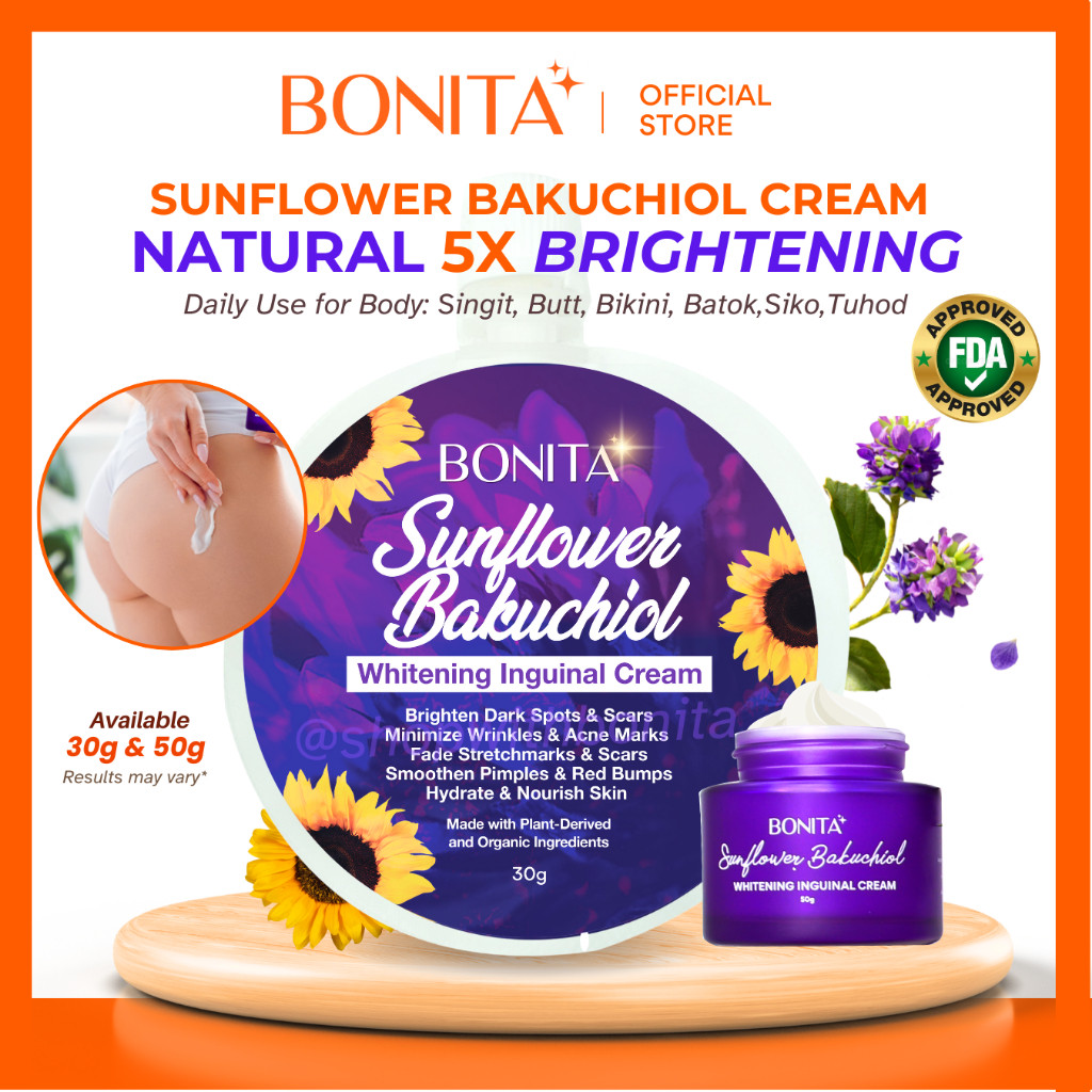 BONITA SUNFLOWER BAKUCHIOL INGUINAL WHITENING CREAM 50g | Shopee ...