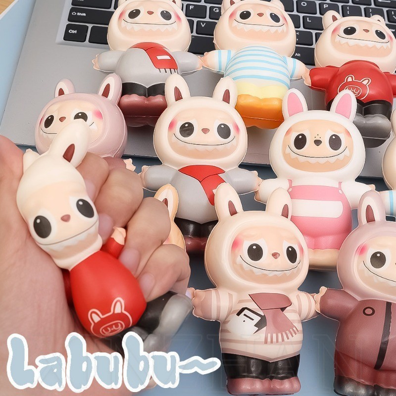 Labubu Cute Figurines Model Squeeze Toys Cartoon Anime Derivative ...
