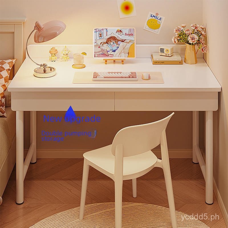 Desk Girls' Bedroom Desk with Drawer Student Household Simple Makeup ...