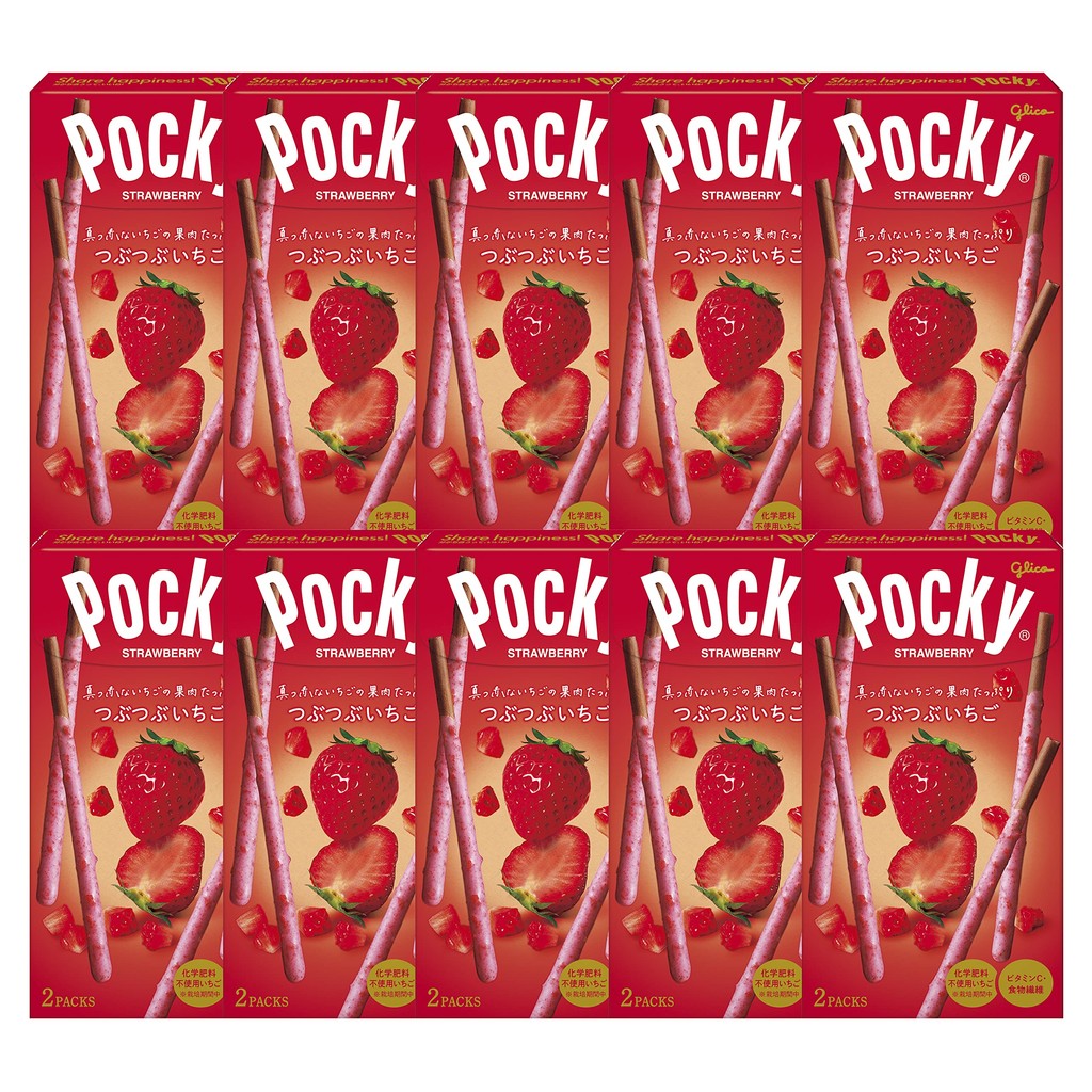 Glico Pocky Assorted Snack Box - 12 Packs (8 Thin, Strawberry Crunch ...