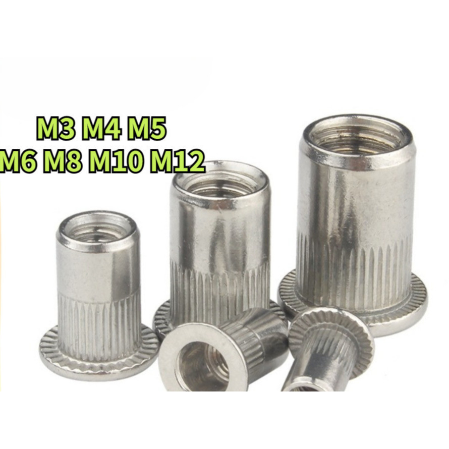 【YHL】Heavy-Duty Rivet Nut SS304 M3M4M5M6M8M10M12 Flat Head Rivet Nuts ...