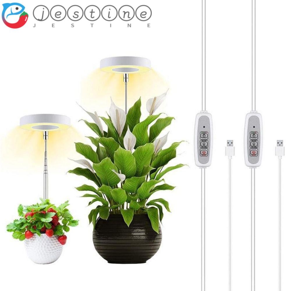 JESTINE LED Plant Light, Ring Lamp Retractable Succulent Grow Lamp ...