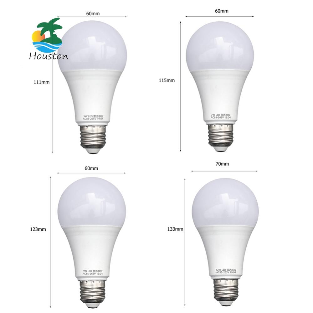 5/7/9/12W E27 LED Radar Light SMD5730 Motion Sensor Bulb White Light ...