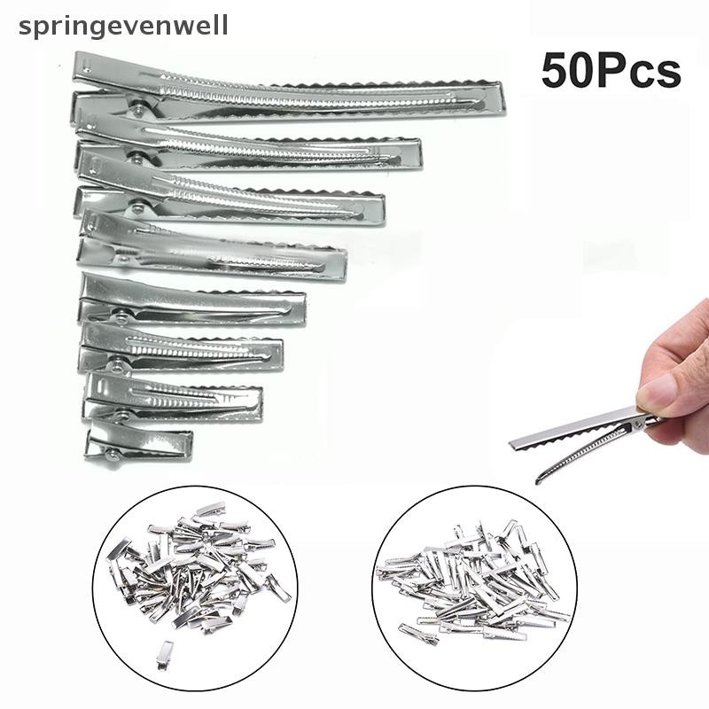 SEW 50PC Silver Tone Metal Alligator Clip Crocodile Clamps Spring Clip ...