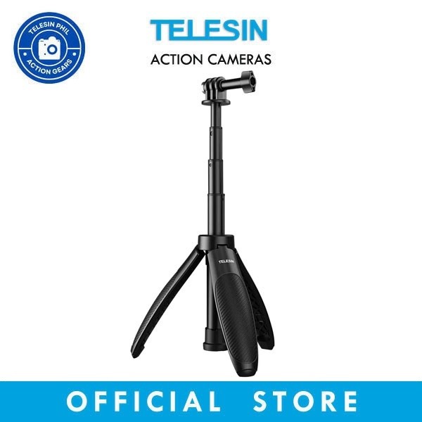 TELESIN 2nd Gen Mini Desktop Extendable Selfie Stick Monopod Tripod ...