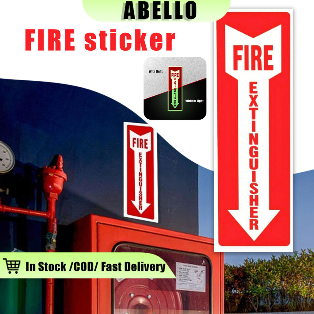 Fire Extinguisher Glowing Signage Waterproof Adhesive Label with ...