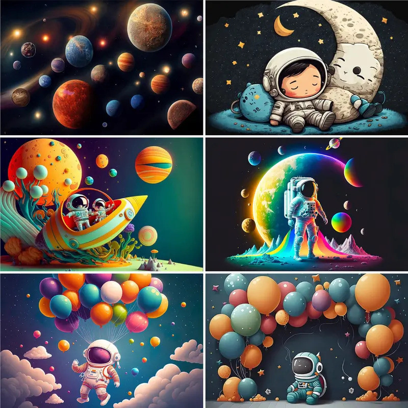 Outer Space Astronaut Planet Theme Background Outer Space Planet ...