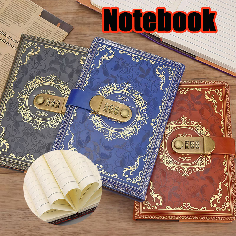 Notebook Vintage Password Protected Notepad Privacy Log Record Secret ...