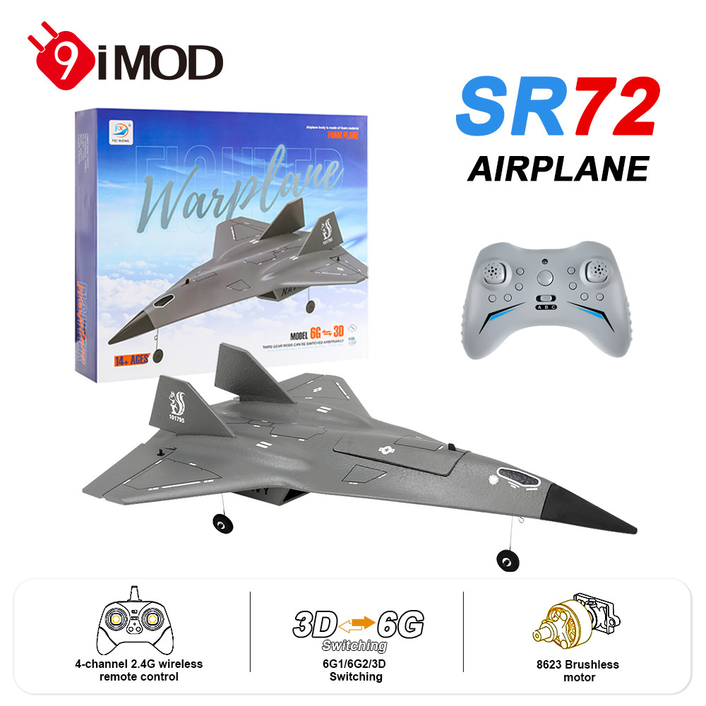 9IMOD SR72 RC Plane 2.4G 4CH EPP Foam Remote Control Drone Built in Gyro RC Future Fighter ...